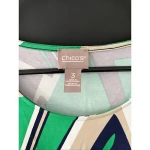 Chico's | Dresses | Chicos Geometric Print Shift Dress Size 3 Xl Flowy ...
